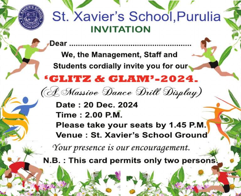 (INVITATION CARD) Annual Sports Day 2024 (CL-I-IX) | PDF