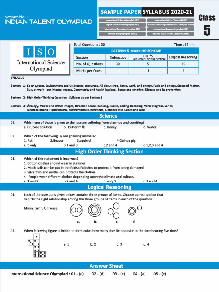 ISO Class 5 Sample Paper | PDF