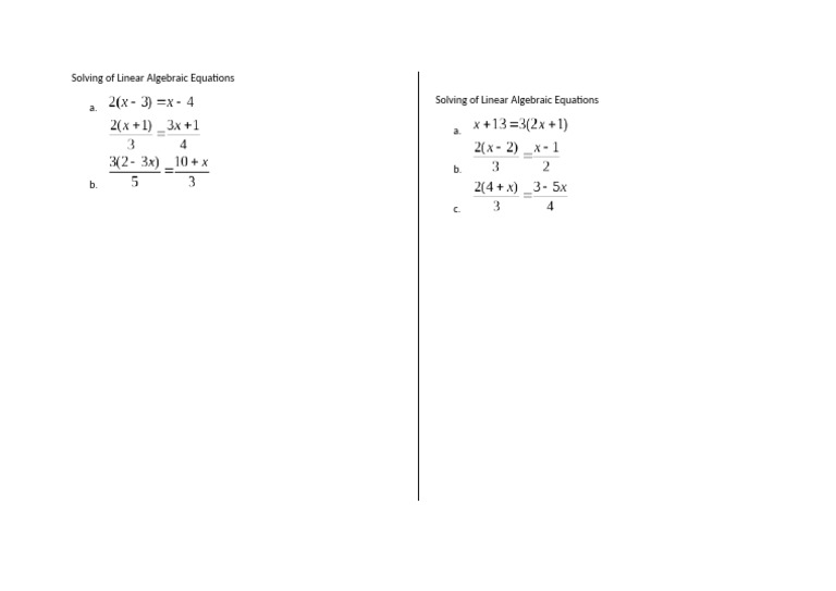 Linear Algebraic Equations | PDF