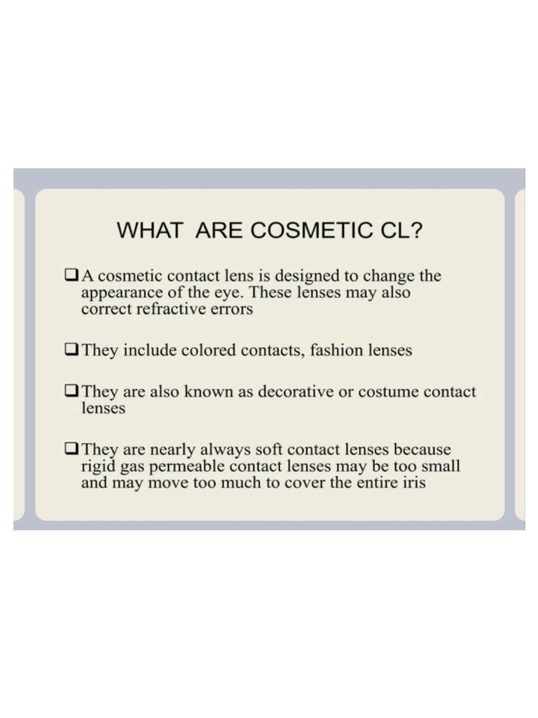 Cosnetic CL and Limbus Nodule | PDF