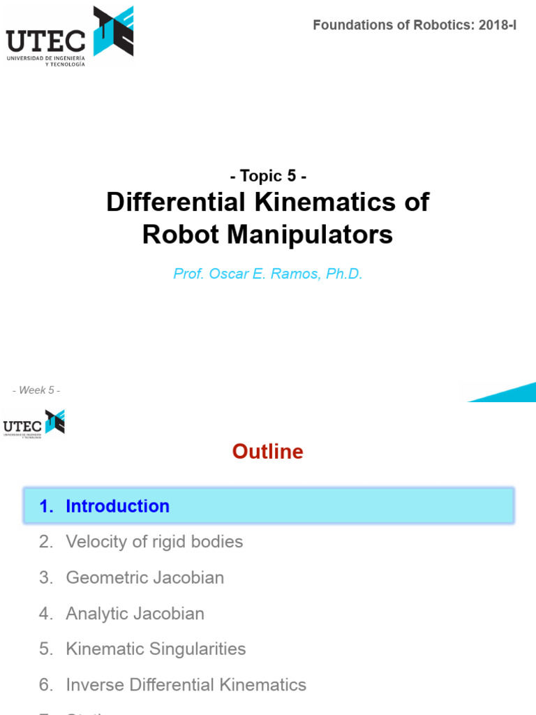Topic5 Differential Kinematics | PDF | Kinematics | Rotation