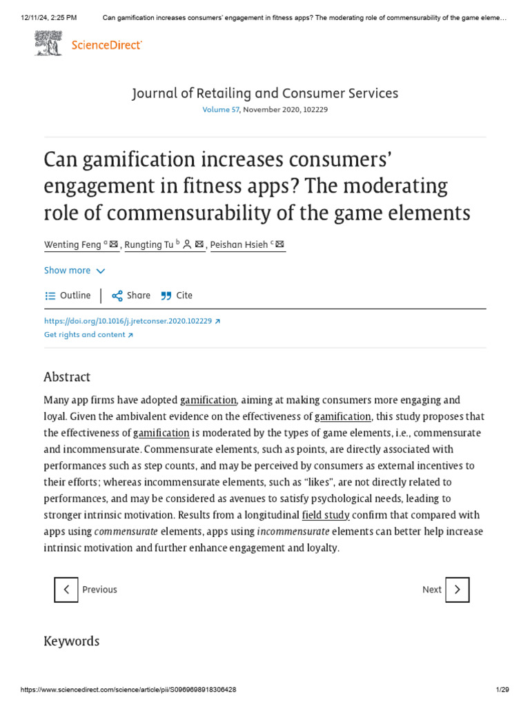 Can Gamification Increases Consumers’ Engagement in Fitness Apps_ the ...