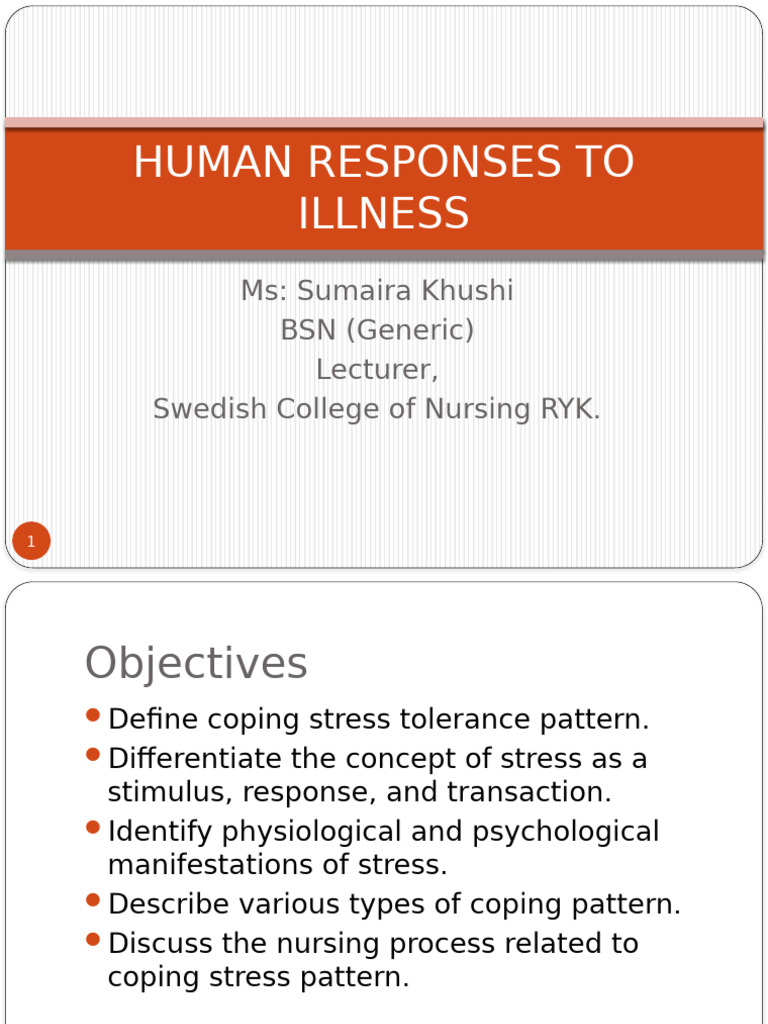 Human Response To Illnessok | PDF | Stress (Biology) | Psychological ...