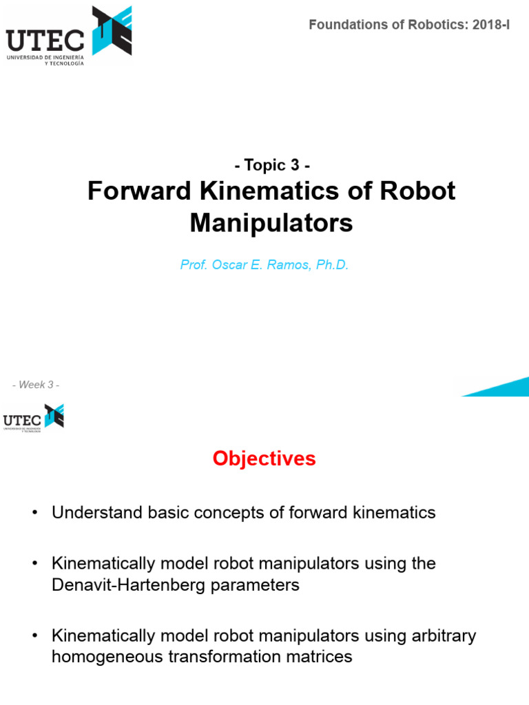 Topic3 Forward Kinematics | PDF | Robotics | Mechanical Engineering