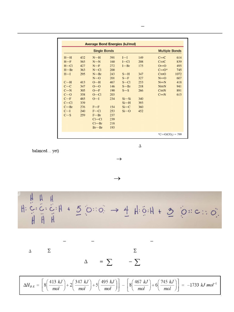 Bond Energy Table - AP Chemistry | PDF | Chemical Reactions | Chemistry