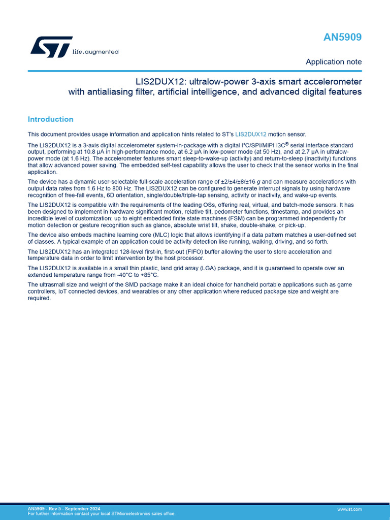 Lis2dux12 Ulp | PDF | Digital Technology | Information And ...