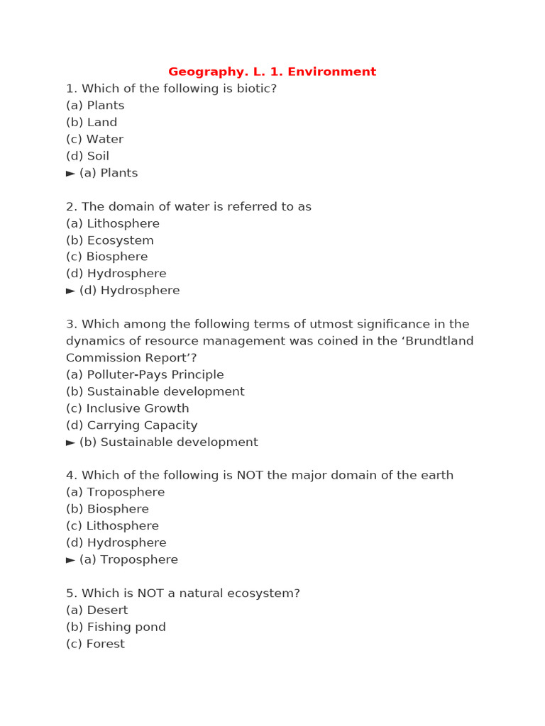 Geography 7th SST (All L) MCQS | PDF | Rock (Geology) | Atmosphere Of Earth