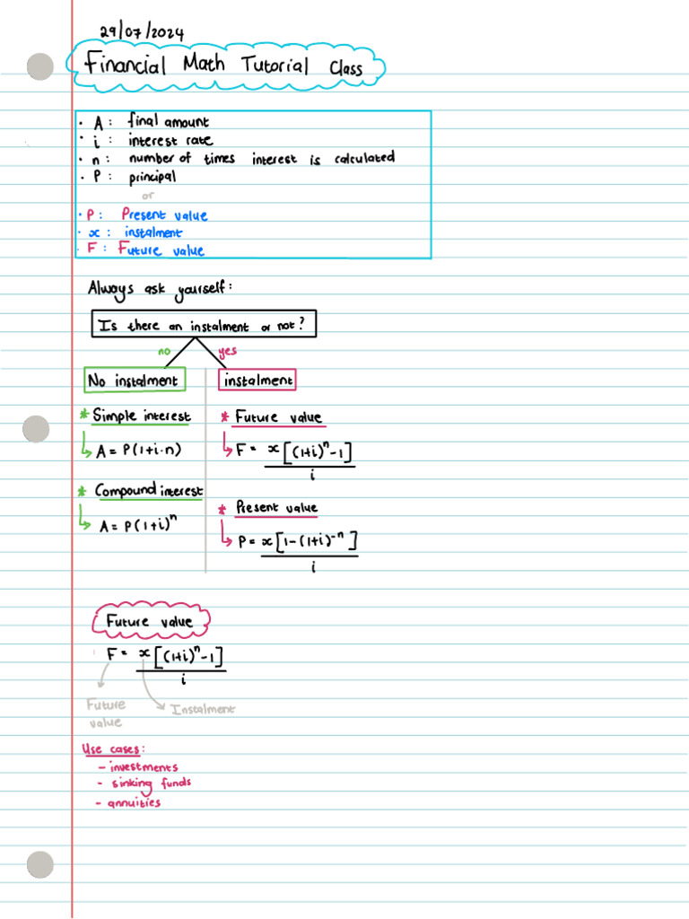 Financial Math Tutorial | PDF