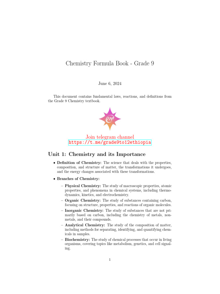 Chemistryg9 | PDF | Chemical Bond | Chemistry