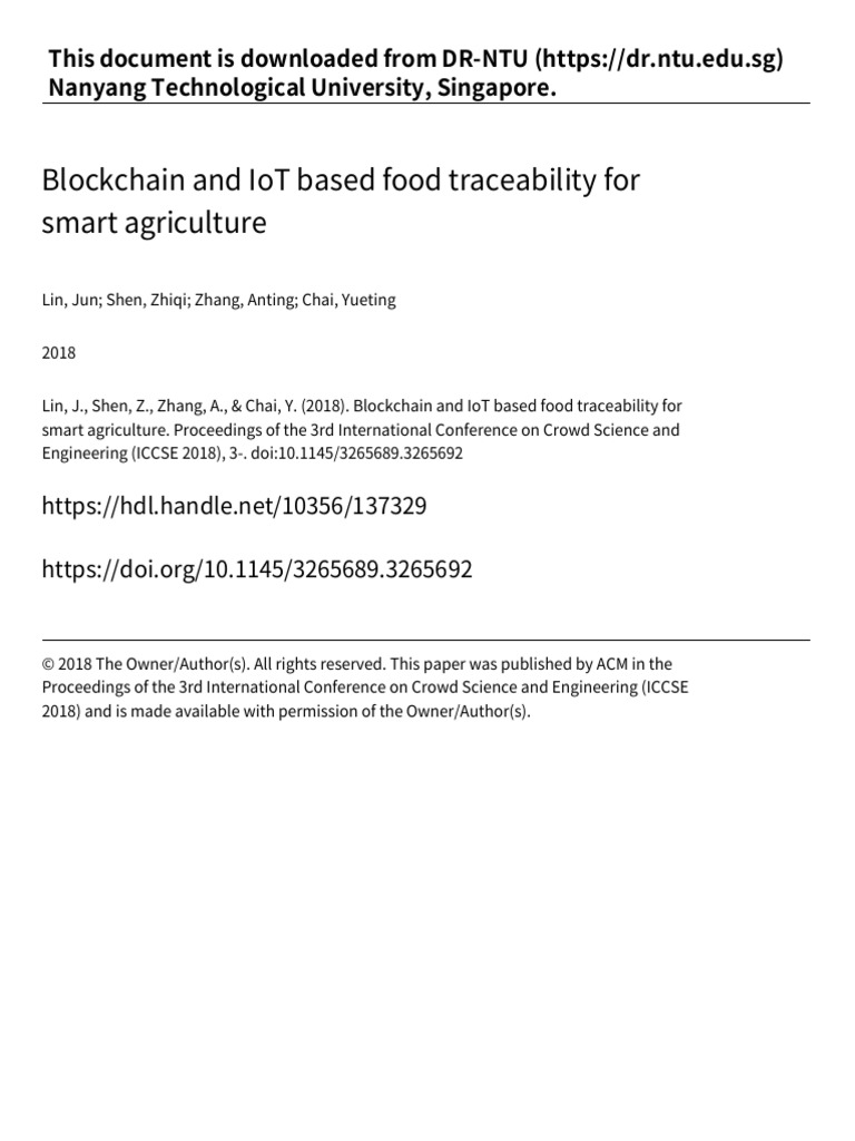 blockchain-and-iot-based-food-traceability-for-smart-agriculture | PDF | Internet Of Things ...