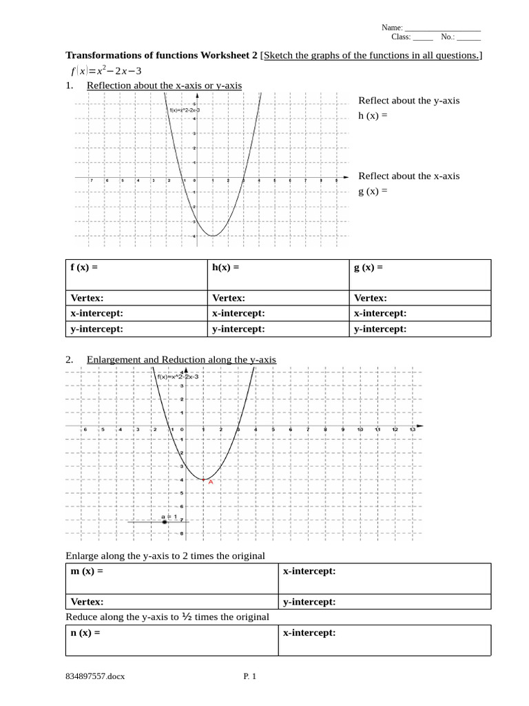Transformations of Functions (24-25) (ws2) | PDF | Vertex (Graph Theory ...