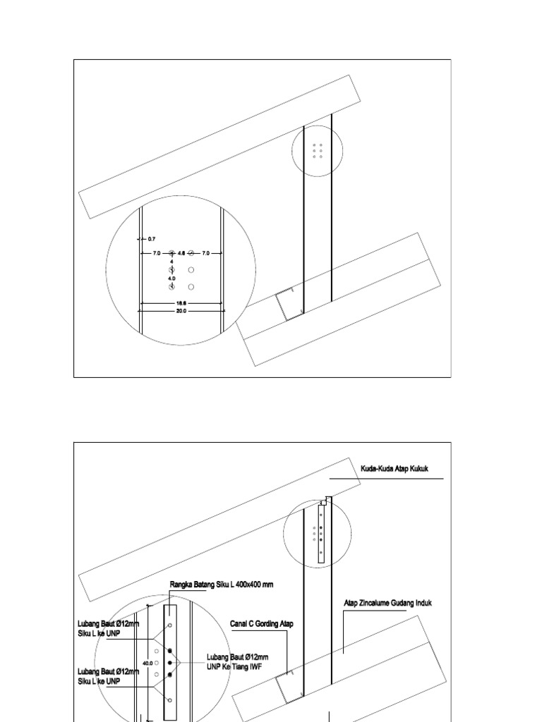 Rencana Rangka Atap Gudang Induk Rev.1 | PDF