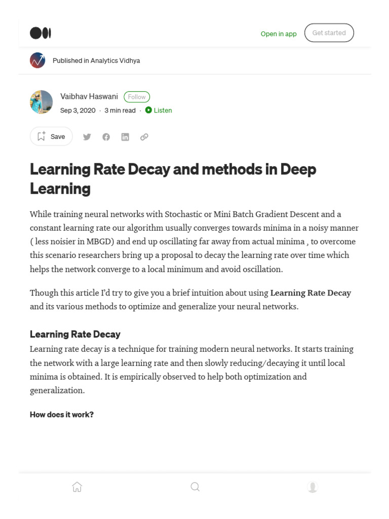 Learning Rate Decay and Methods in Deep Learning - by Vaibhav Haswani - Analytics Vidhya ...