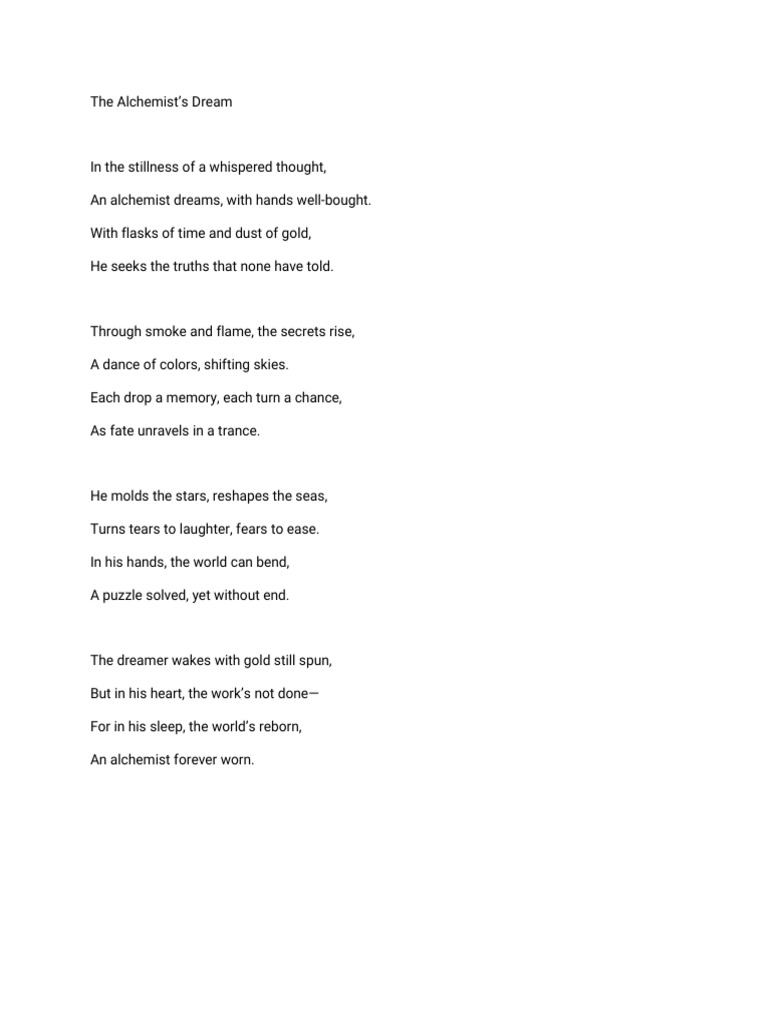 The Alchemist's Dream: A Poetic Journey | PDF