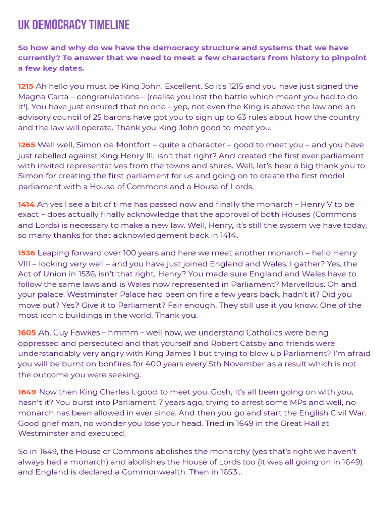 Uk Democracy Timeline | PDF | Wales | Government