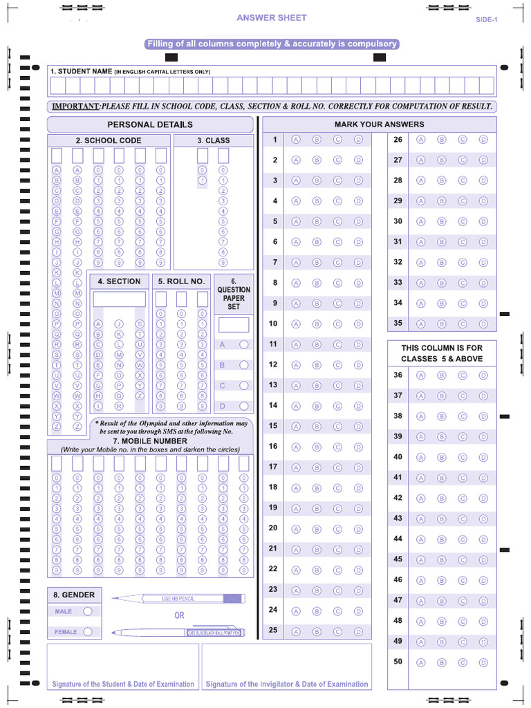 Sof Omr Sheet 2022-23-1 | PDF