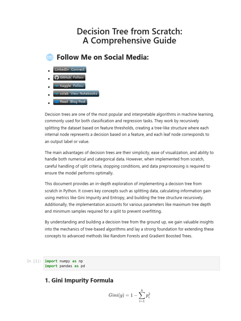 Decision Trees Implementation | PDF | Algorithms | Applied Mathematics