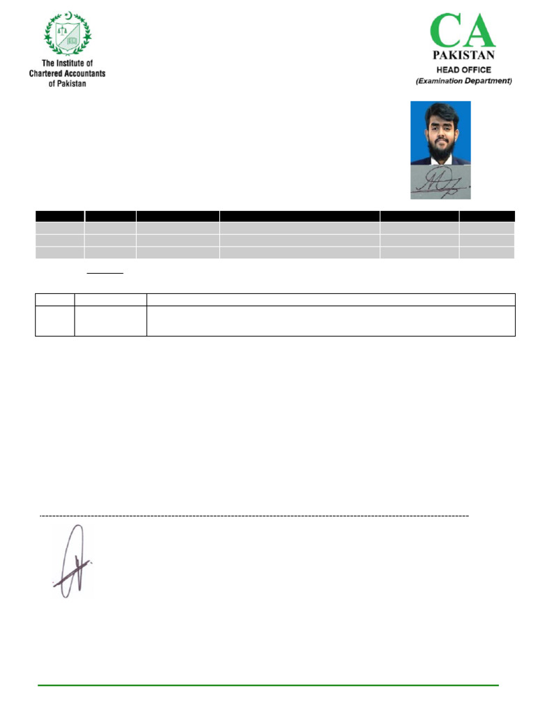 ICAP PRC November 2024 Admit Card | PDF