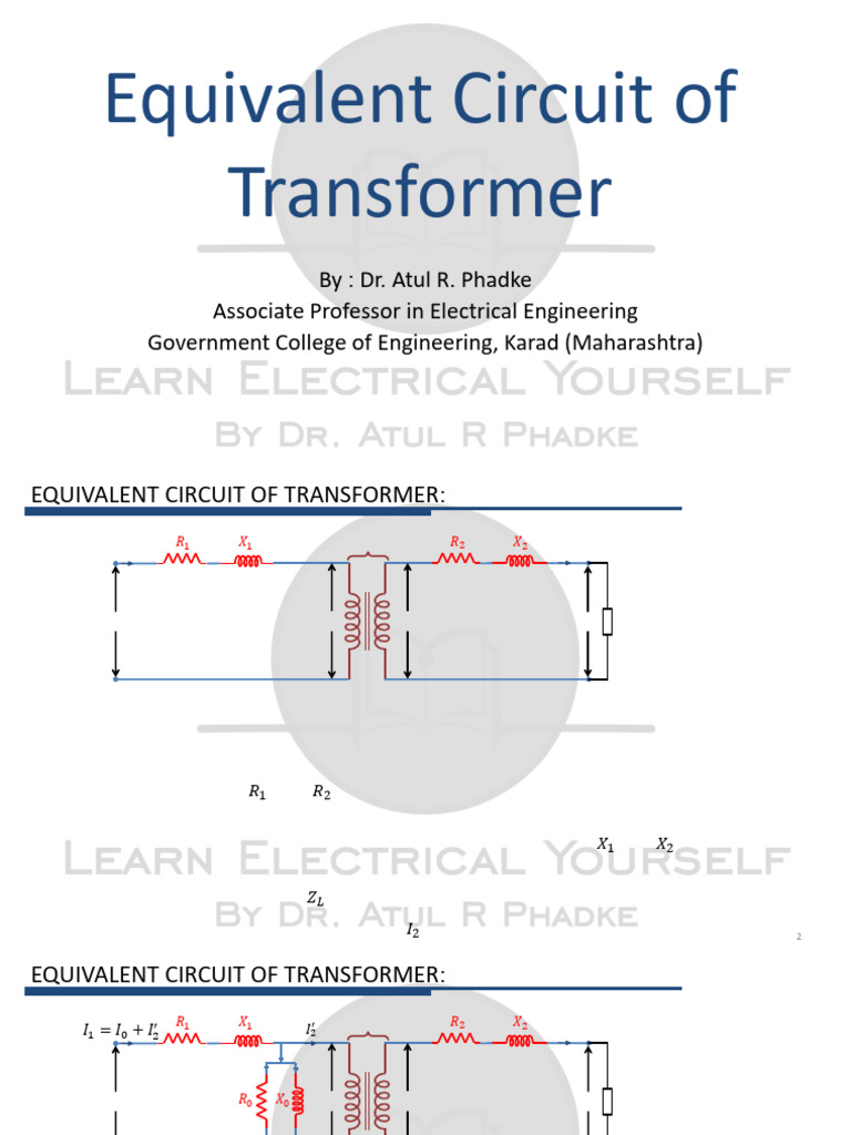 Equivalent Circui of Practical Transformer | PDF | Transformer | Electrical Impedance
