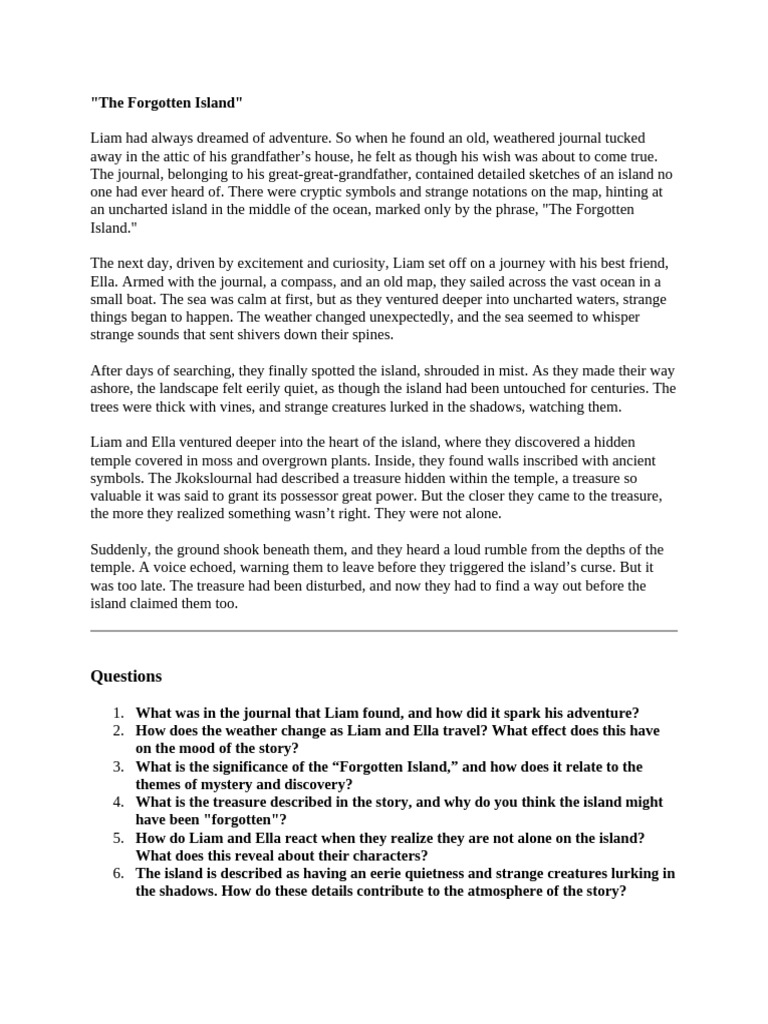 The Forgotten Island | PDF