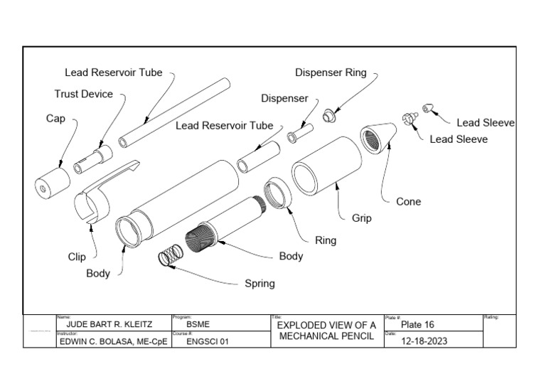 Exploded View: Mechanical Pencil | PDF