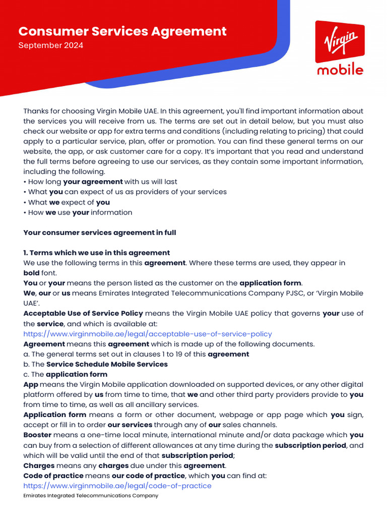 Consumer Services Agreement | PDF | Value Added Tax | Credit Card
