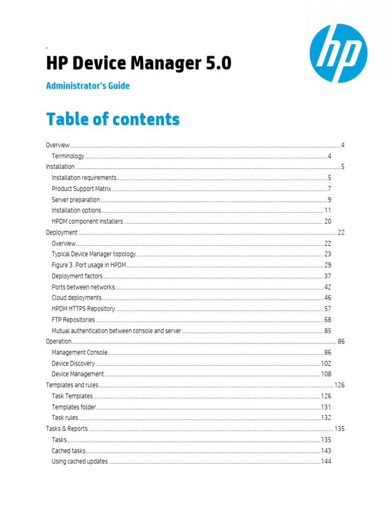 HP Device Manager 5.0.10 Administrator Guide en US | PDF | File ...