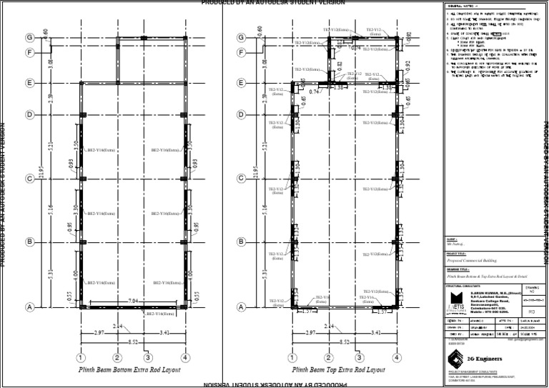 Plinth beam layout & reinforcement detail 20240525 sheet 2 of 2 | PDF