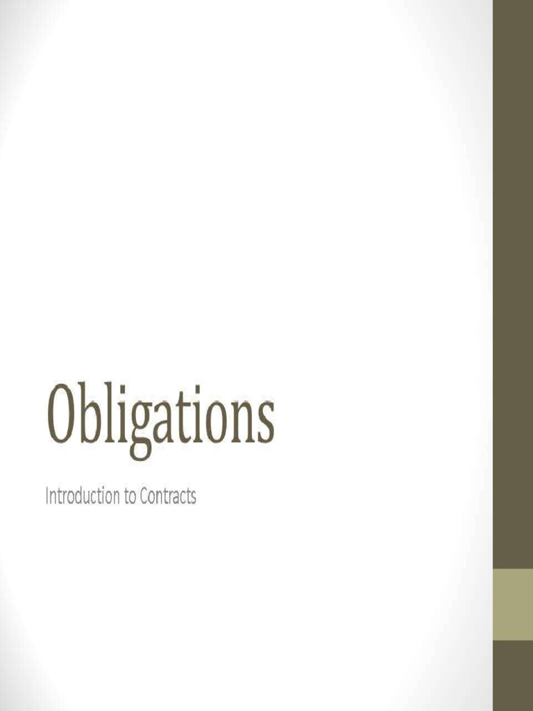 Part 1 Obligations | PDF