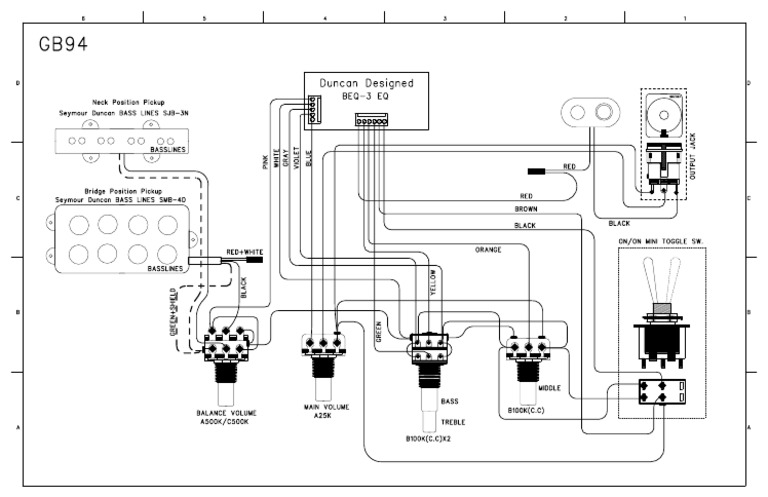 Cort Gb94 Schema de L Electronique en 41211 | PDF