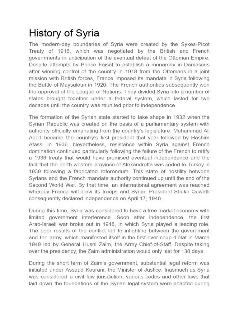 History of syria | PDF | Syria | Gamal Abdel Nasser