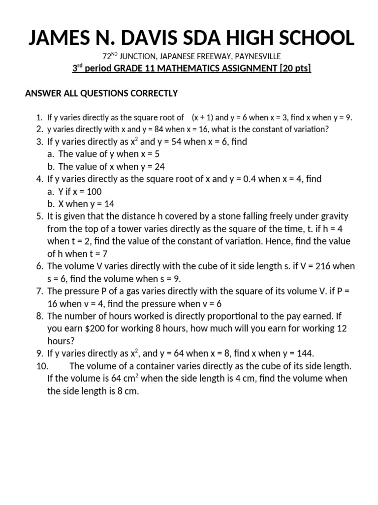 JNDSDA-MATH-ASSIGNMENT-3RD-PD | PDF