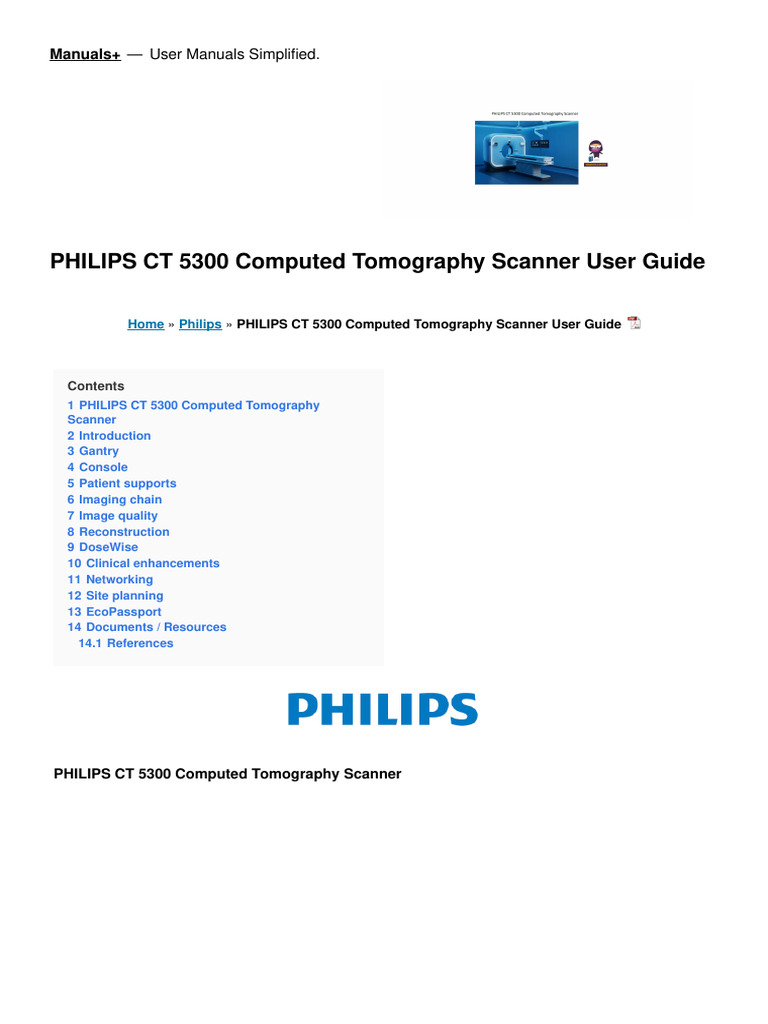 CT 5300 Computed Tomography Scanner Manual | PDF | Ct Scan | Medical ...