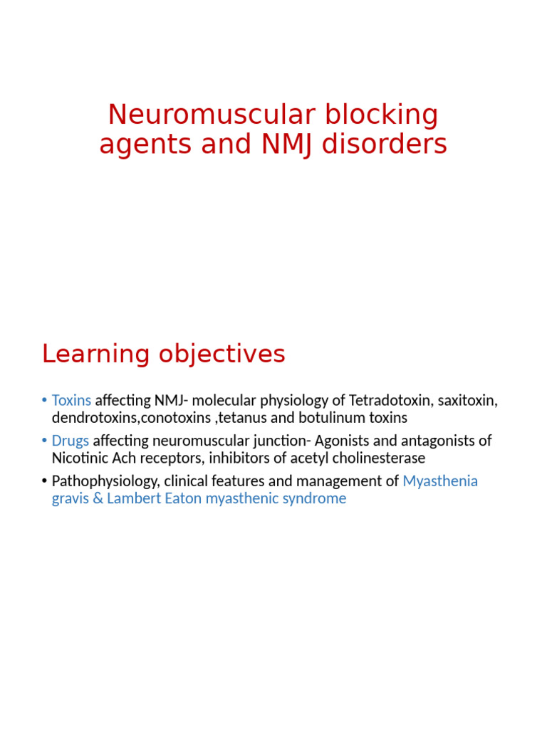 NMJ APPLIED | PDF | Neuromuscular Junction | Acetylcholine