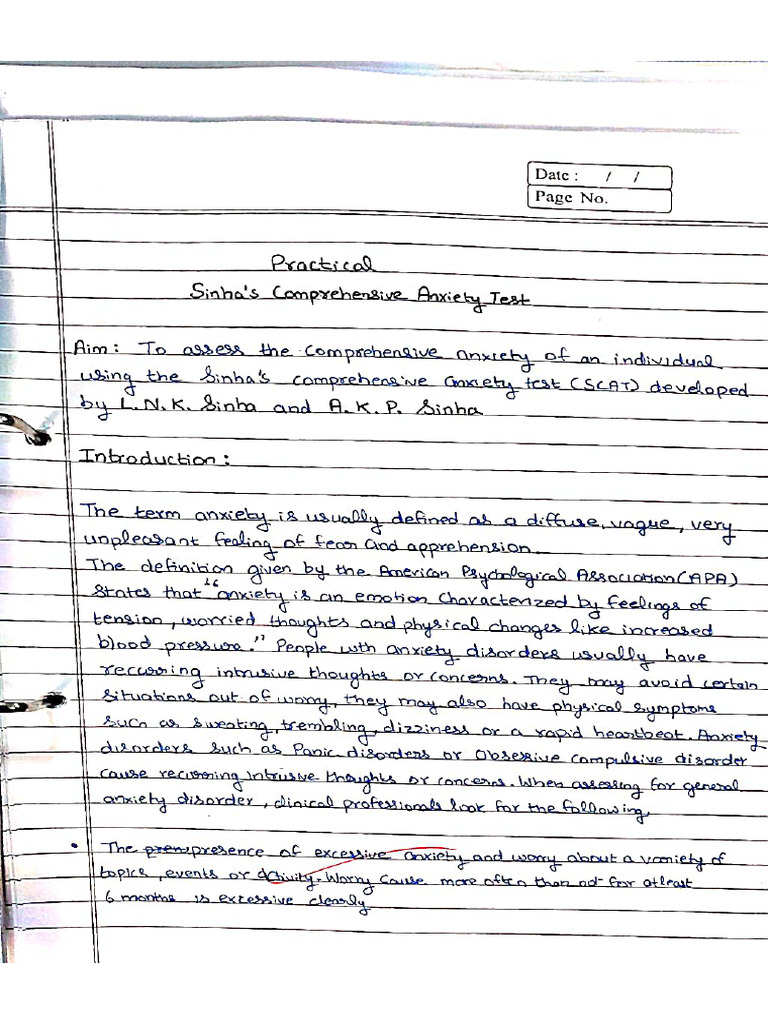 Psychology Practical File Amity Aastha Chauhan | PDF