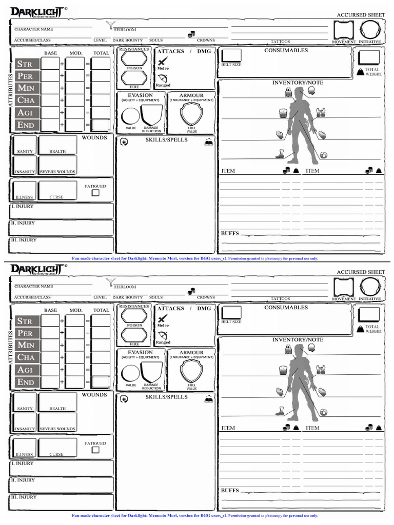 CharacterSheet CF v2 | PDF