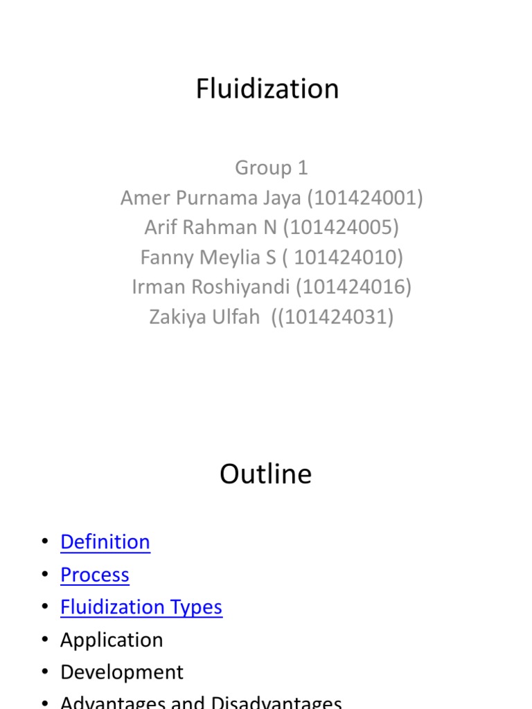 Types of Fluidization Explained | PDF | Science & Mathematics