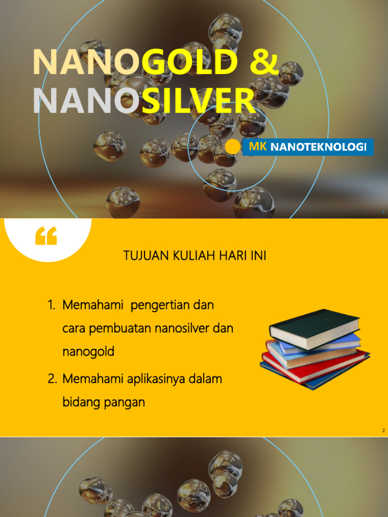 PERTEMUAN 12. NANO SILVER AND NANO GOLD | PDF | Nanoparticle | Silver