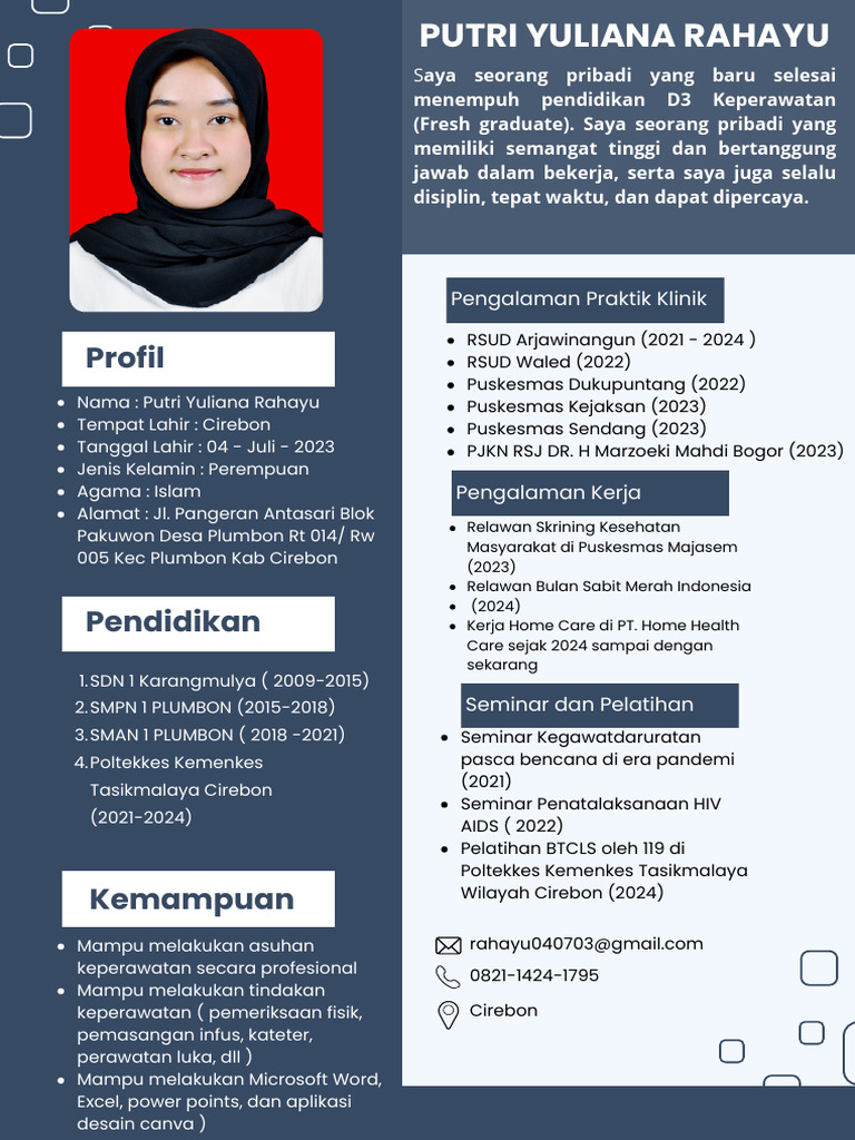 Biru Simpel Minimalis Daftar Riwayat Hidup Resume-1 | PDF