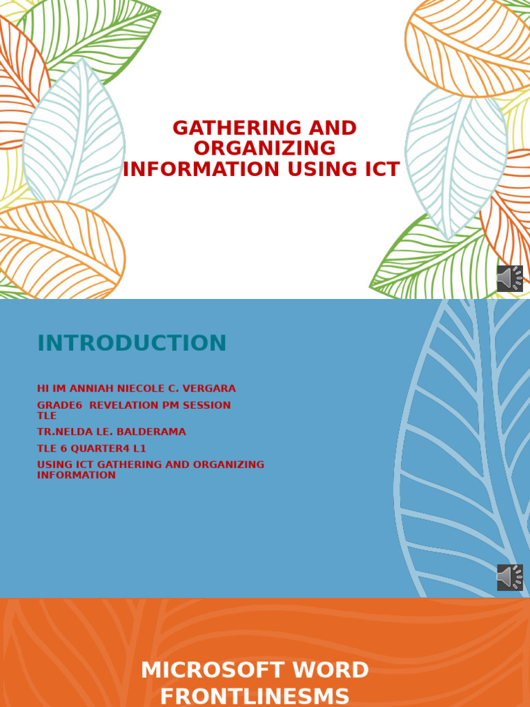 GATHERING AND ORGANIZING INFORMATION USING ICT | PDF