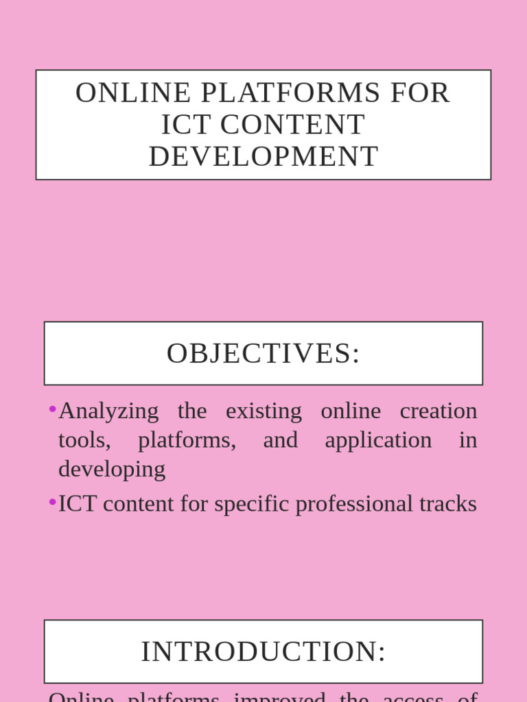 Online Platforms for Ict Content Development | PDF | Application ...