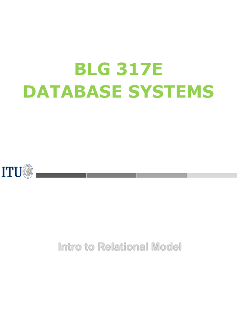 BLG 317E.Week 2.relational Model and Algebra | PDF | Relational Model | Relational Database