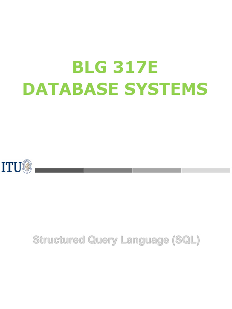 BLG 317E.Week 3.SQL - DDL.DML - Integrity Constraints | PDF | Relational Database | Sql