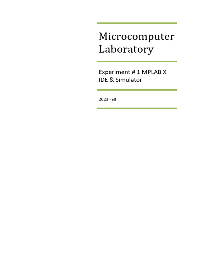 2023 Fall Microcomputer Laboratory Exp 1 | PDF | Integrated Development Environment | Computer ...