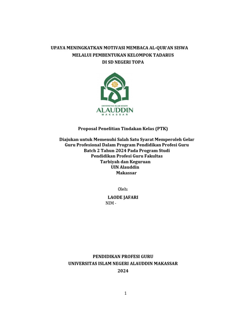 PROPOSAL PTK KU | PDF