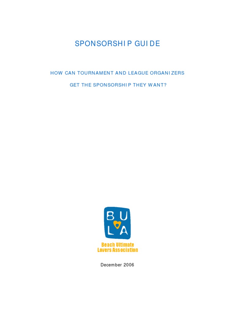 Sponsorship Guide: How Can Tournament and League Organizers Get The ...