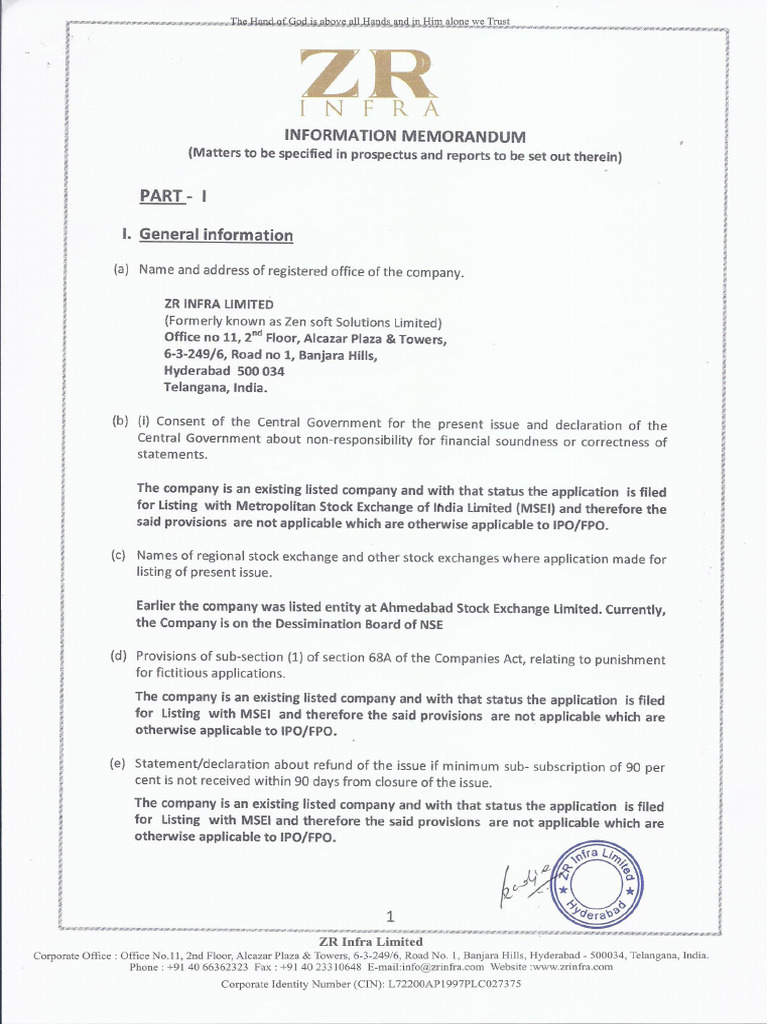 18 Jul 2018 ZR Infra Limited 6 Document | PDF