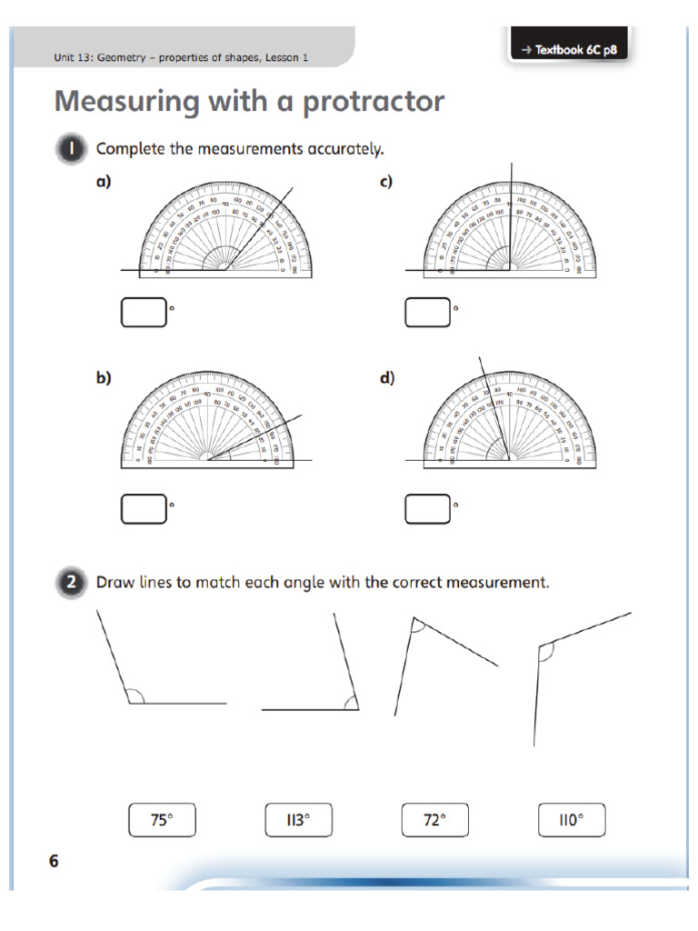 Measuring With A Protractor | PDF