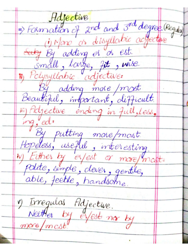 Adjective Rules.... | PDF