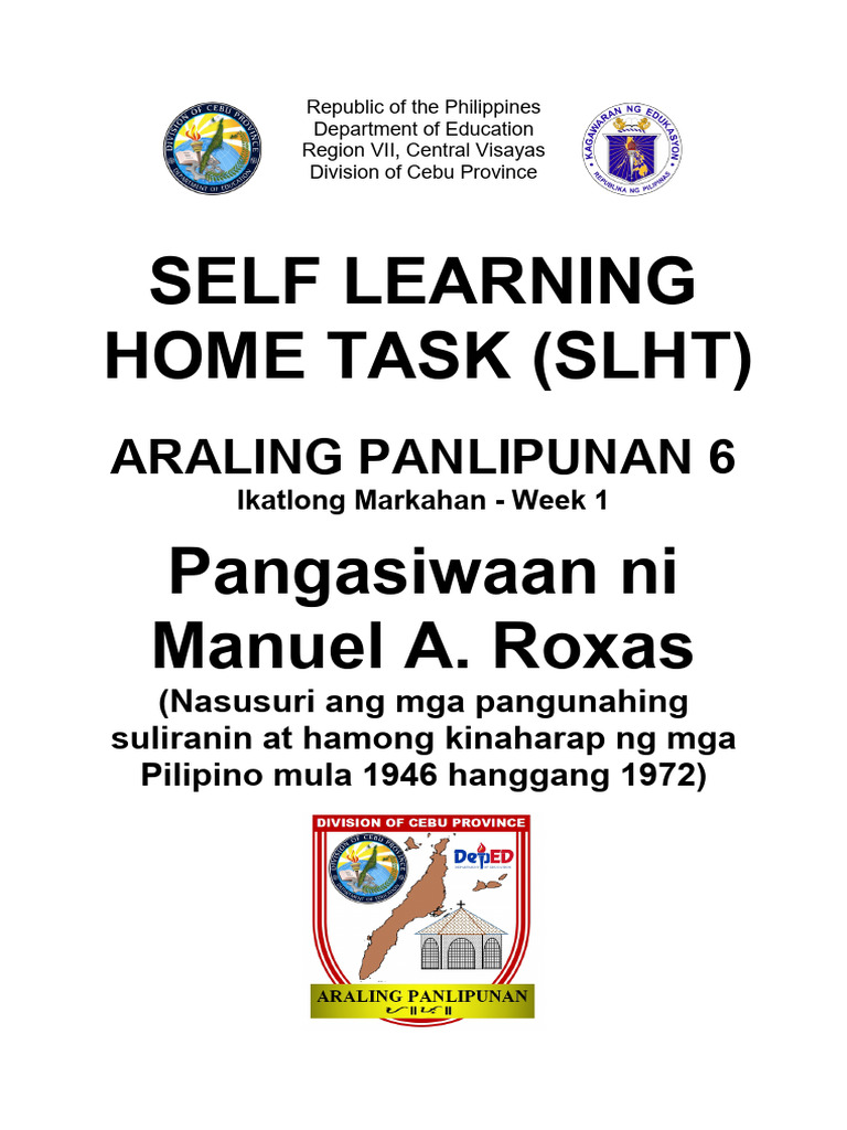 SLHT Ap6 Q3 WK1 | PDF